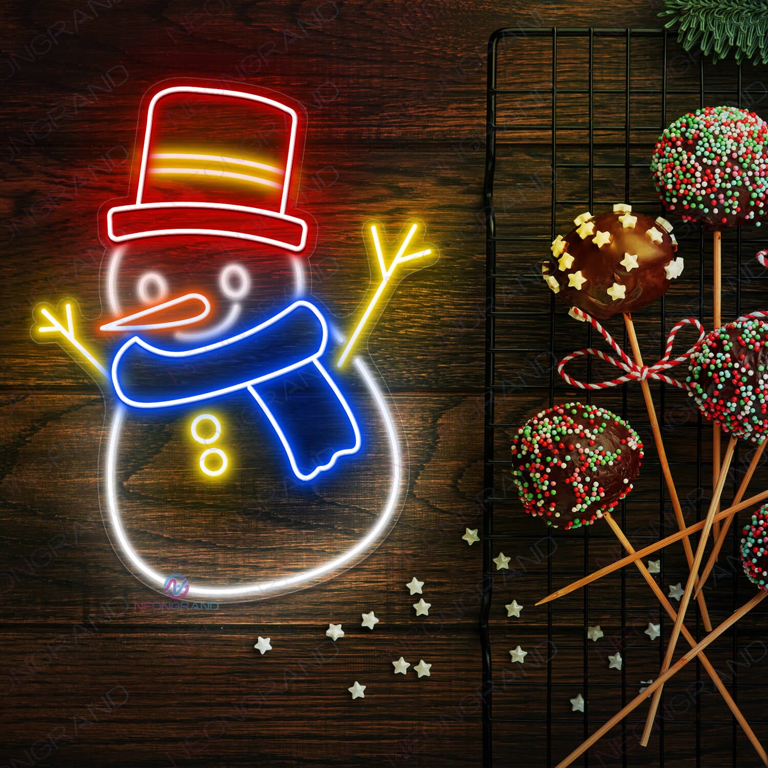 Snowman Neon Sign Christmas Led Light Neongrand