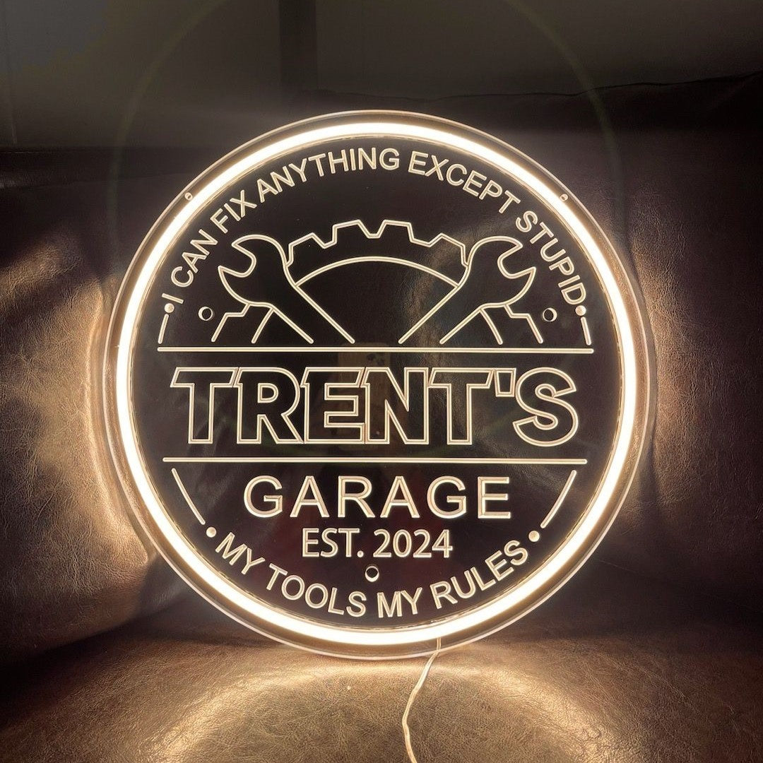 Neon Garage Custom Name Sign Led Light - NeonGrand