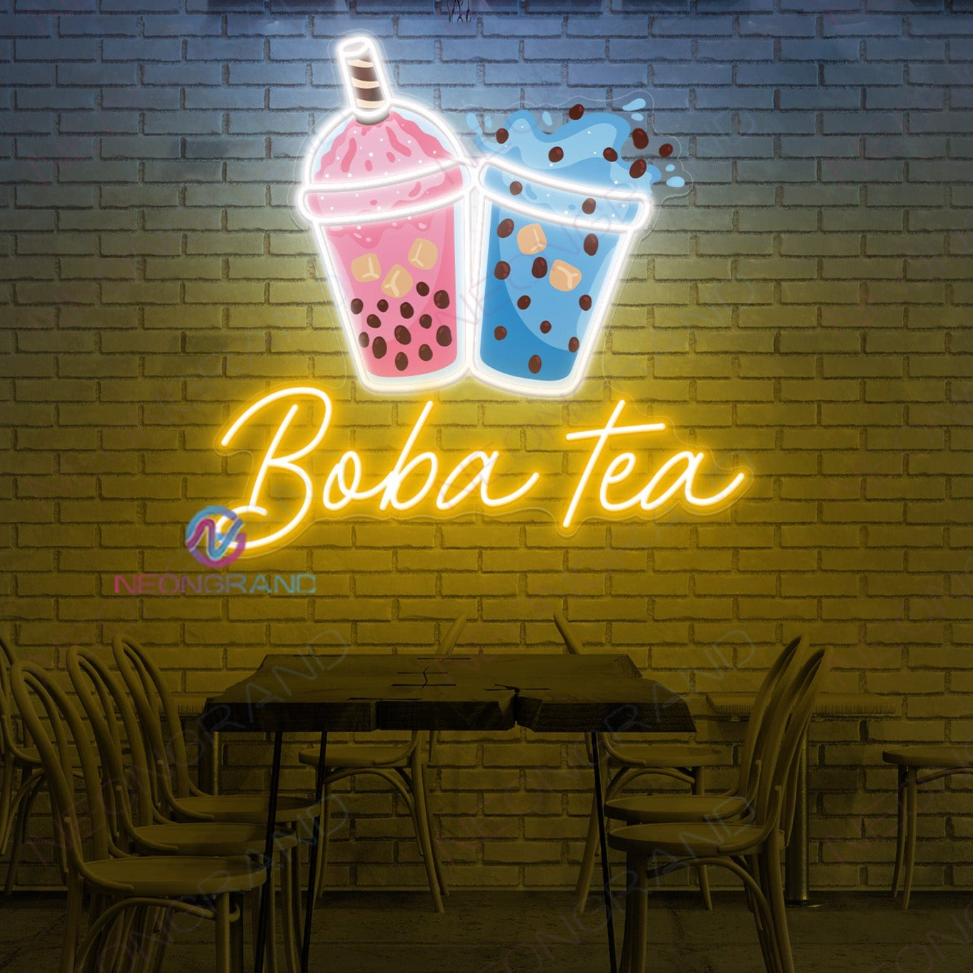 Neon Boba Tea Light Bubble Tea Led Sign - NeonGrand