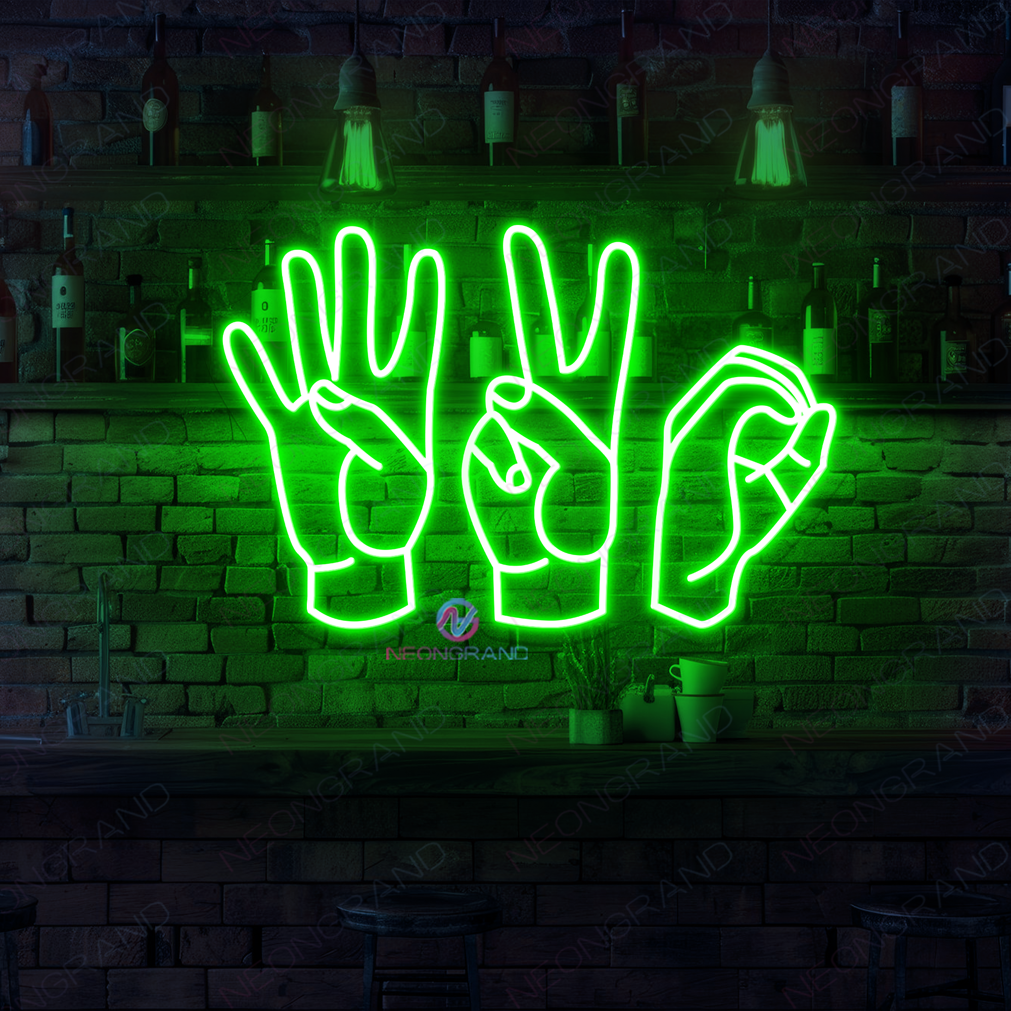 420 Hand Sign Neon Sign Weed Led Lights - NeonGrand