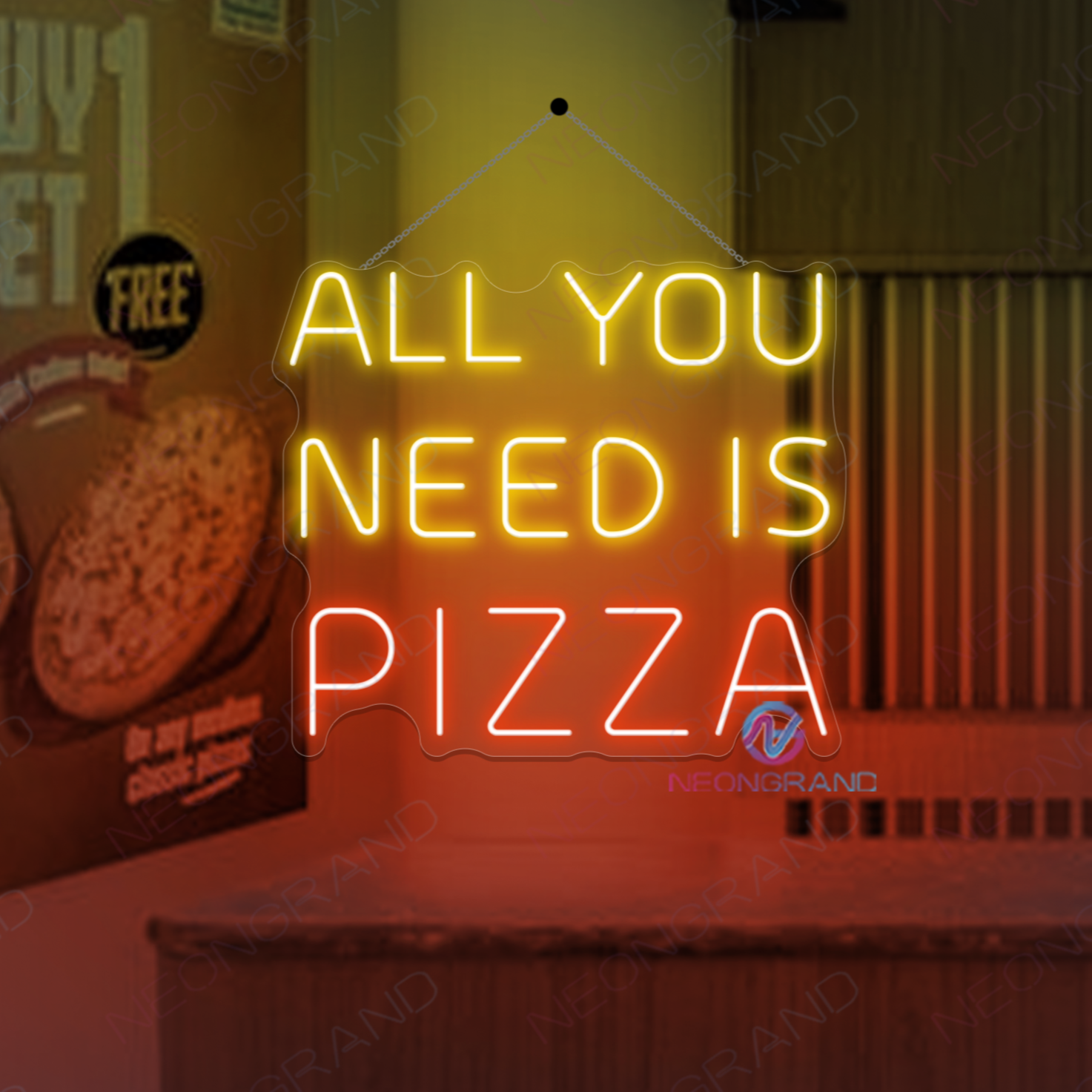 All You Need Is Pizza Neon Sign Restaurant LED Light - NeonGrand