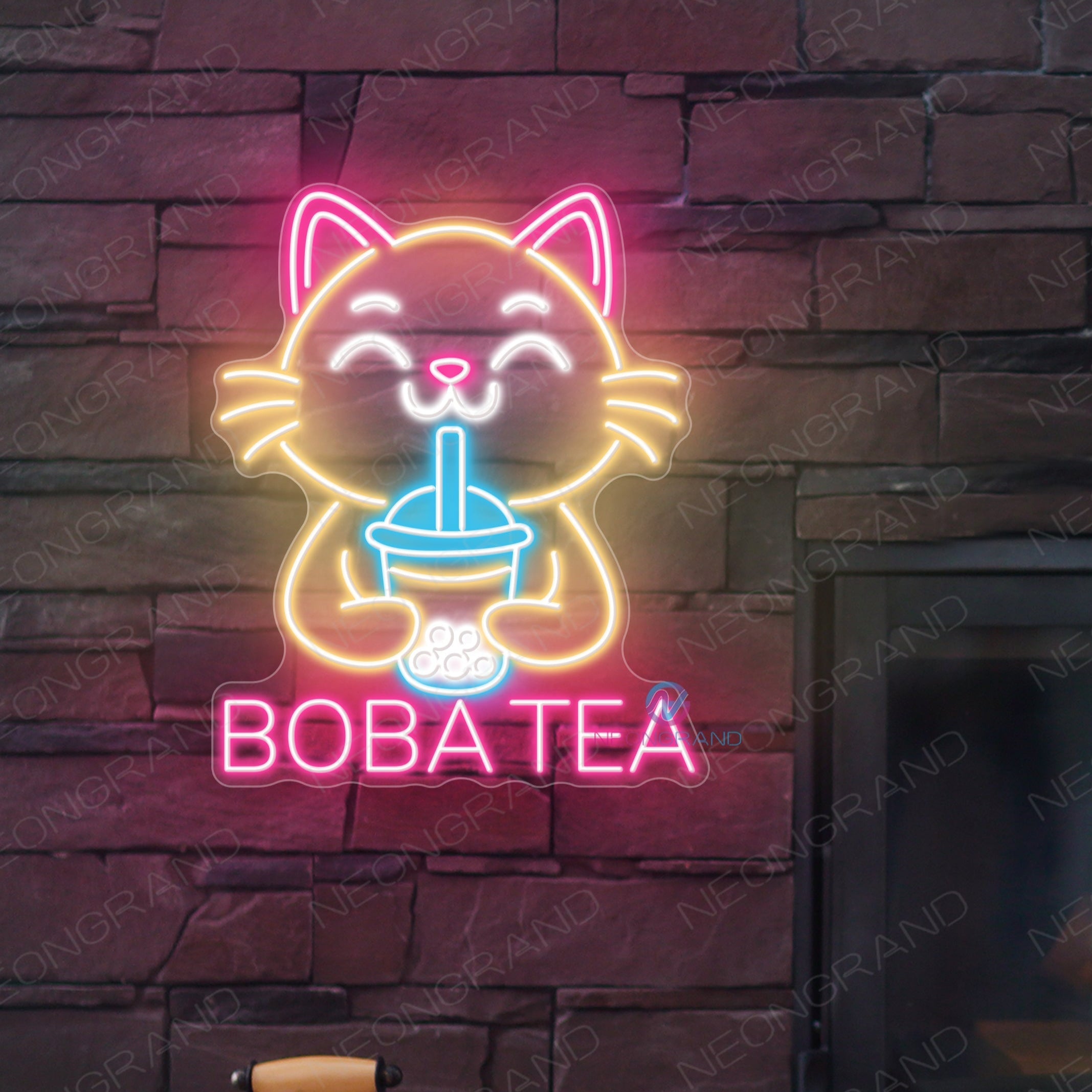 Boba Tea Neon Sign UV Printing Led Sign - NeonGrand
