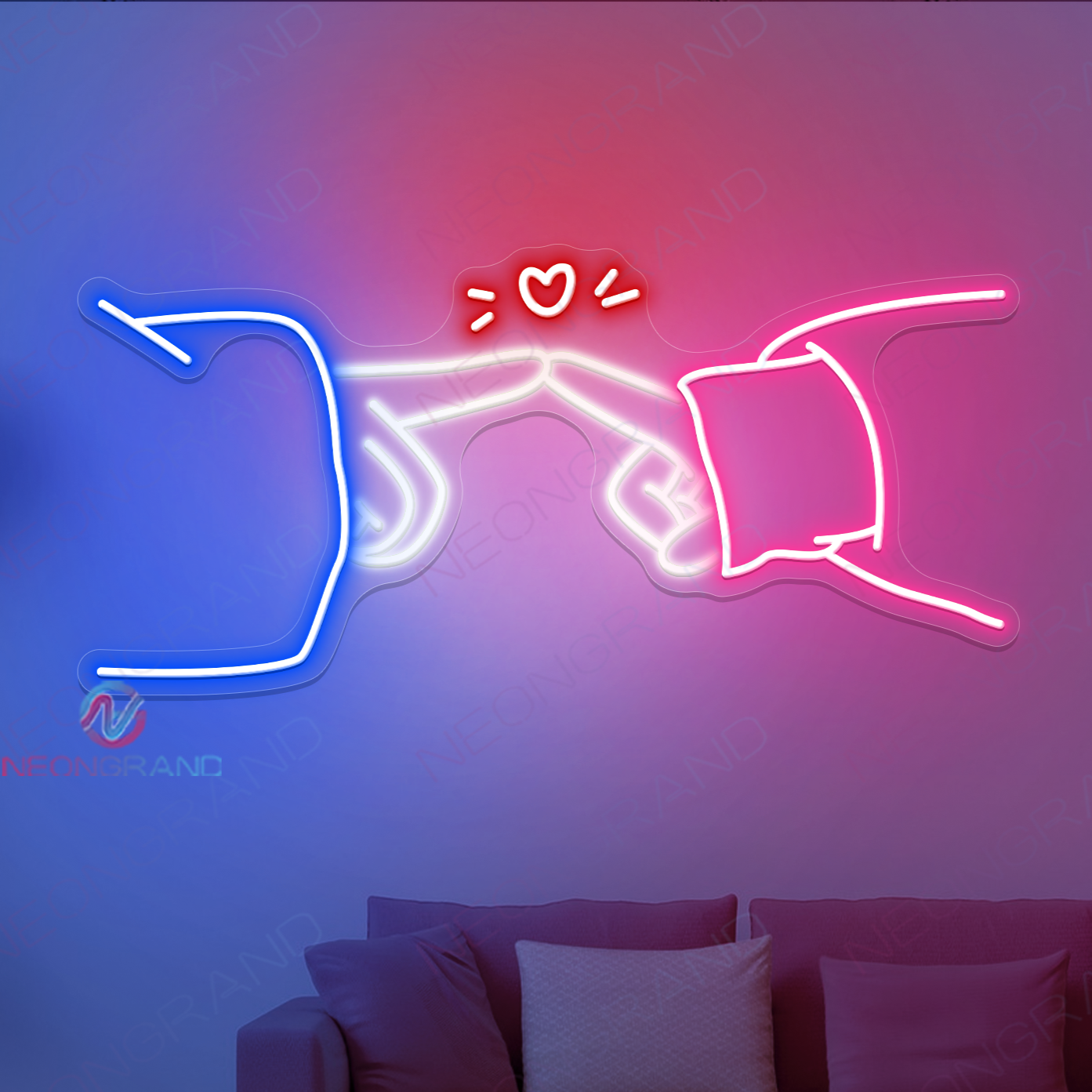 Couple Neon Sign Cute Valentine Led Light - NeonGrand