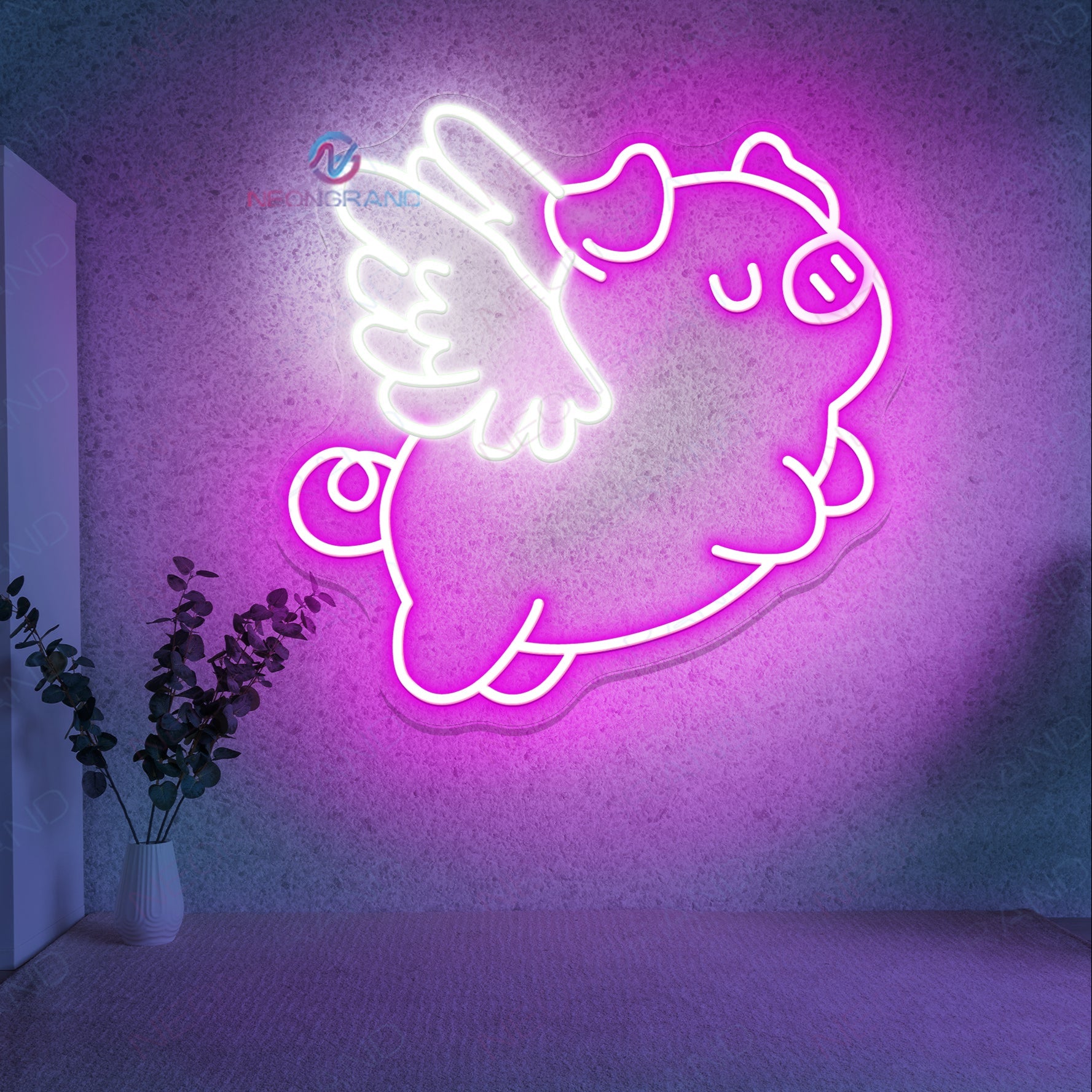 Flying Pig Neon Sign Large LED Light - NeonGrand