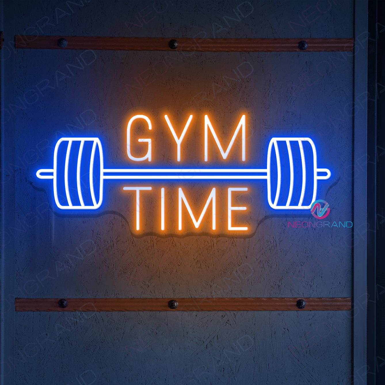 Gym Time Neon Sign Barbell Led Light - NeonGrand