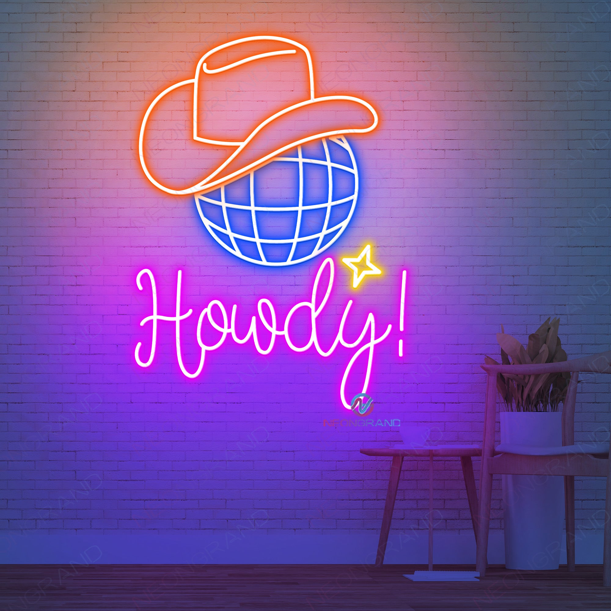 Neon Howdy Sign Man Cave Led Light - NeonGrand