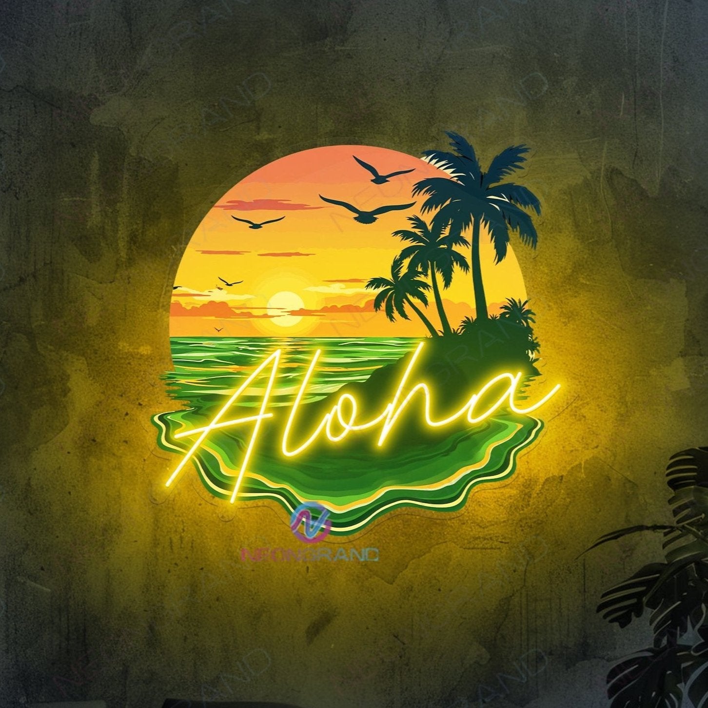 Aloha Neon Sign UV-Printing Inspirational Led Light - NeonGrand