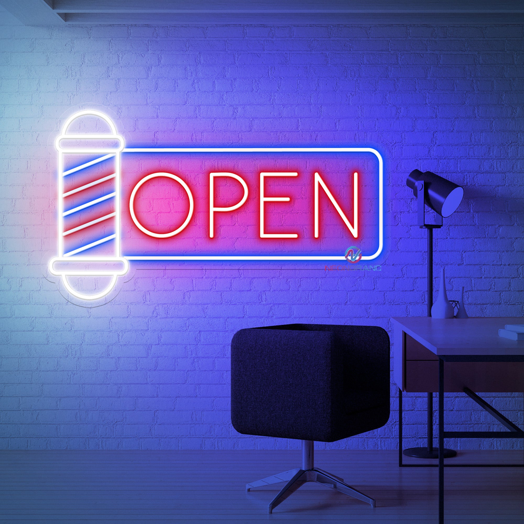 Barber Shop Open Neon Sign Business Led Light - NeonGrand