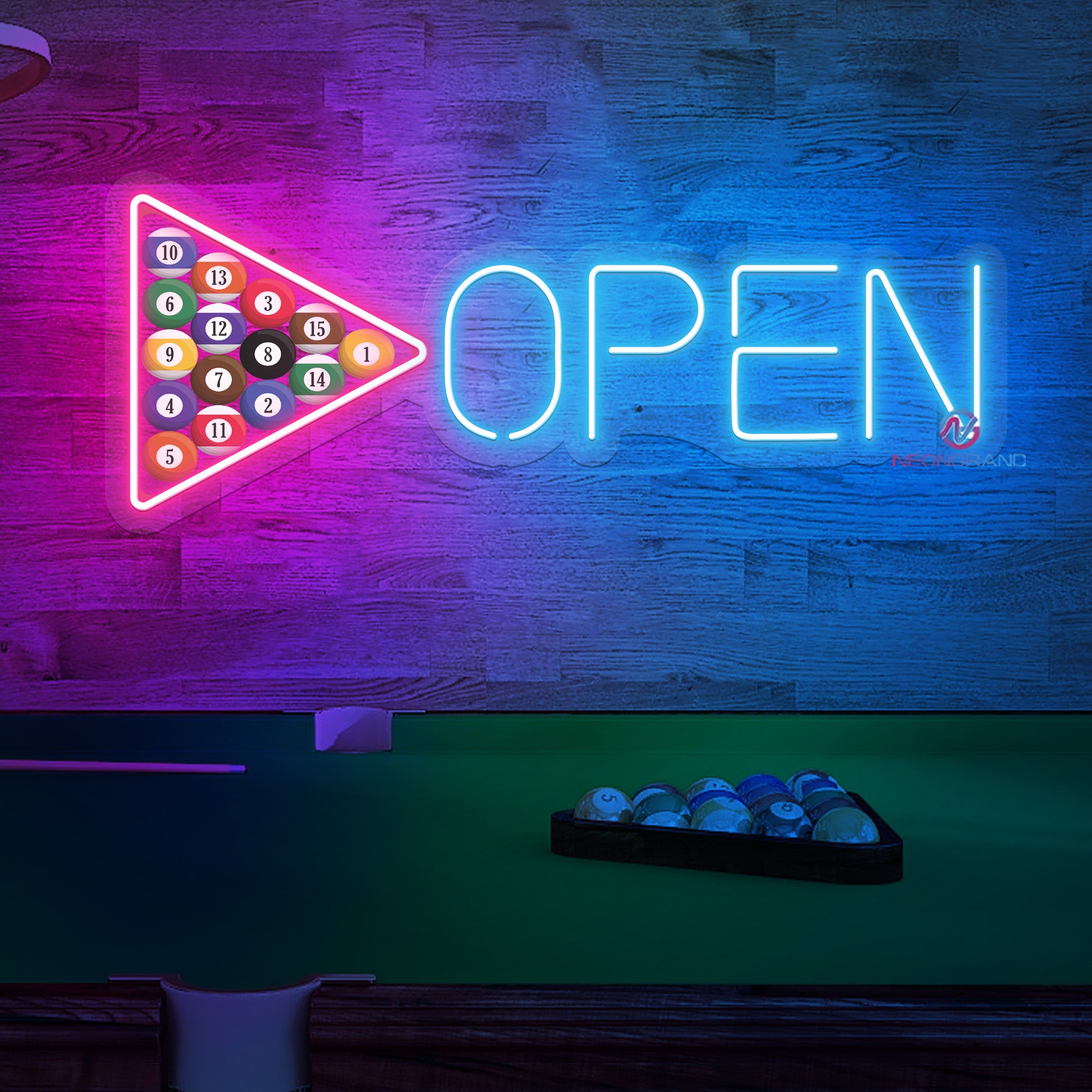 Billiards Open Neon Sign Business Led Light - NeonGrand