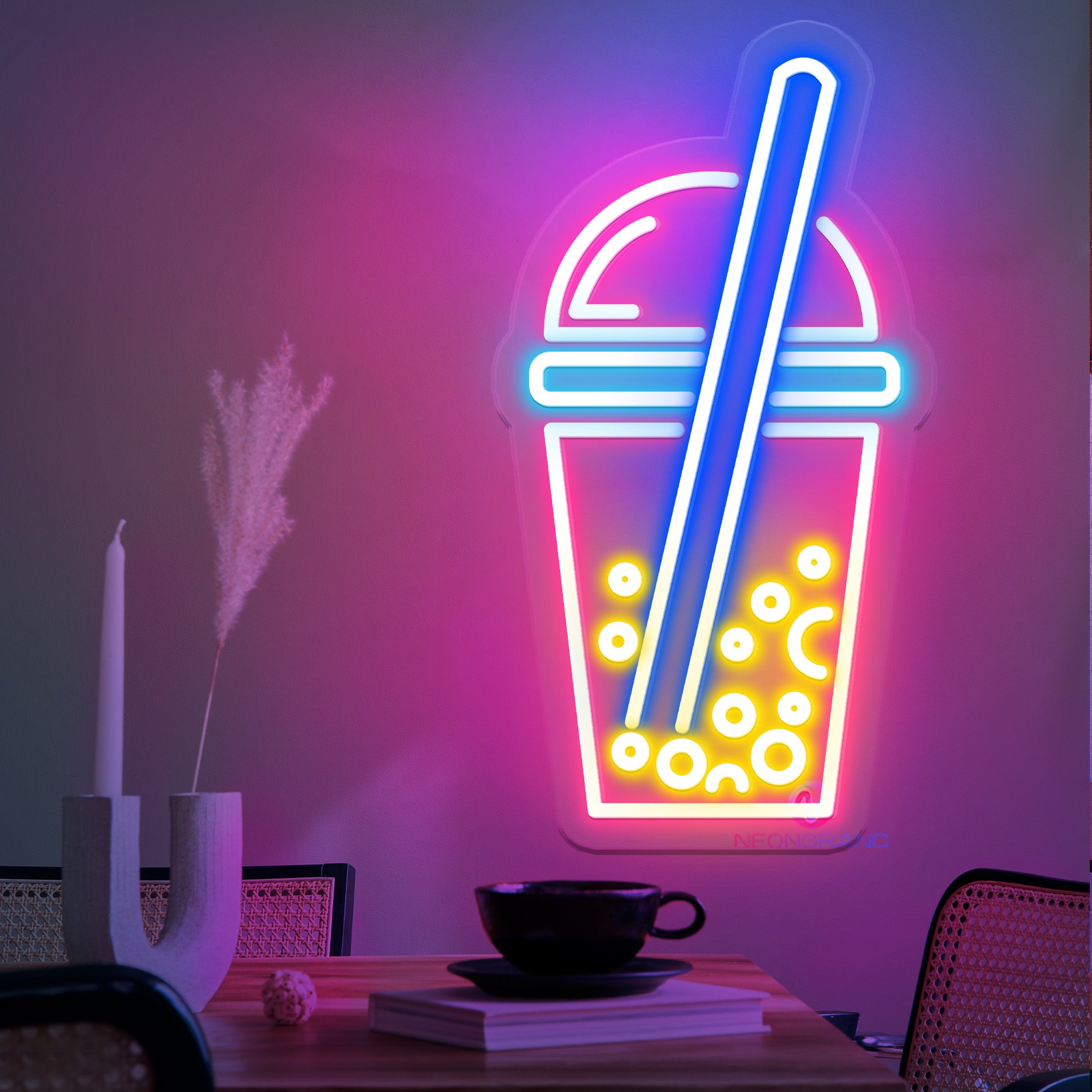 Boba Neon Sign Bubble Tea Drink Led Light - NeonGrand