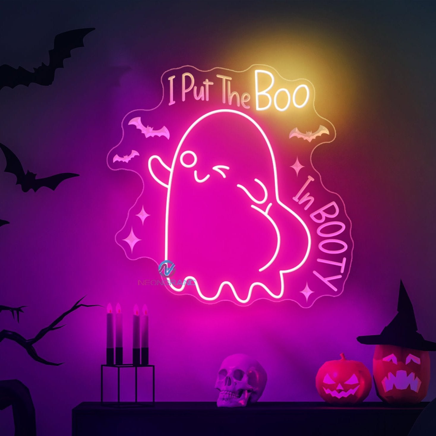 Boo Neon Sign I Put The Boo In The Booty Led Light-NeonGrand
