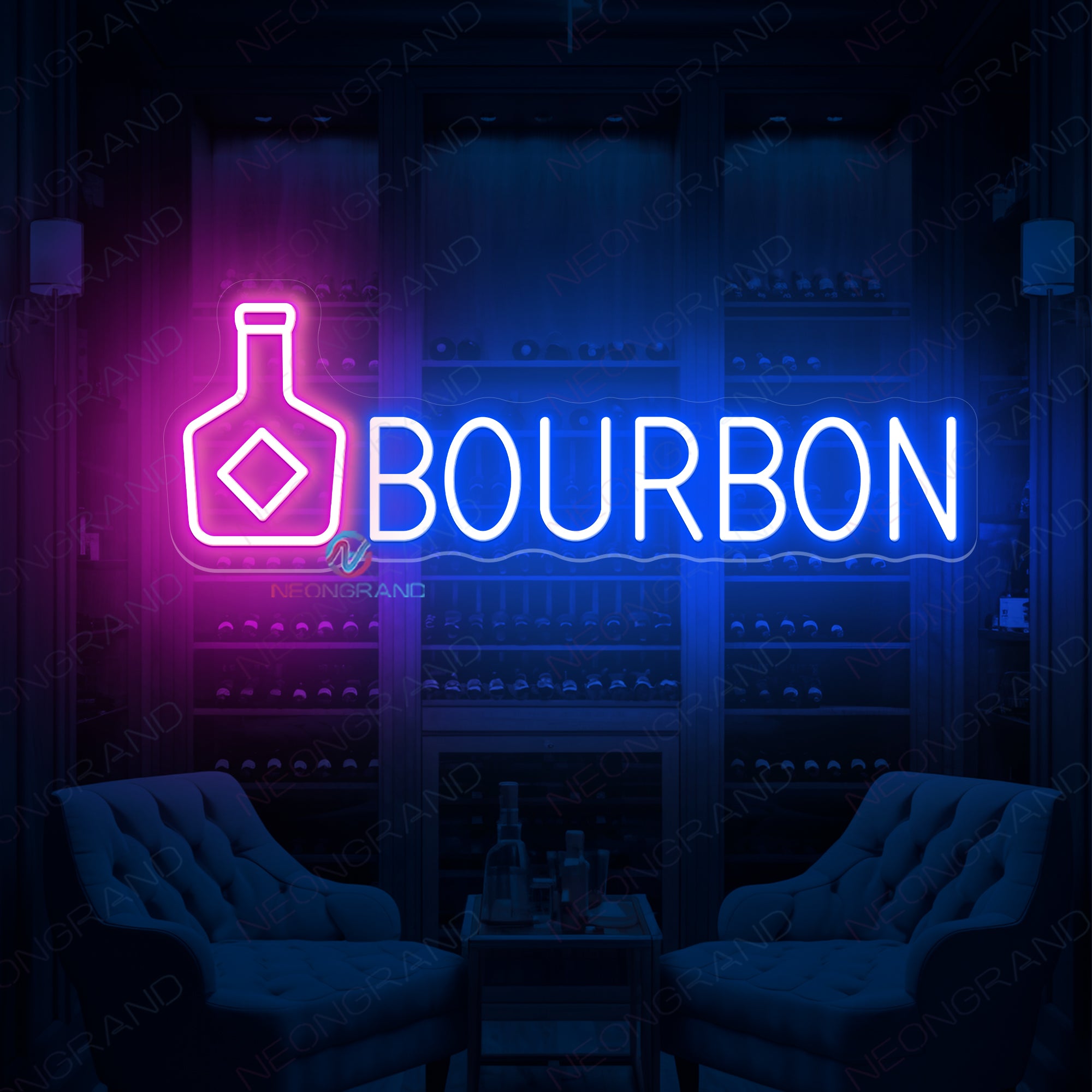Bourbon Neon Sign Wine Bar Led Light - NeonGrand