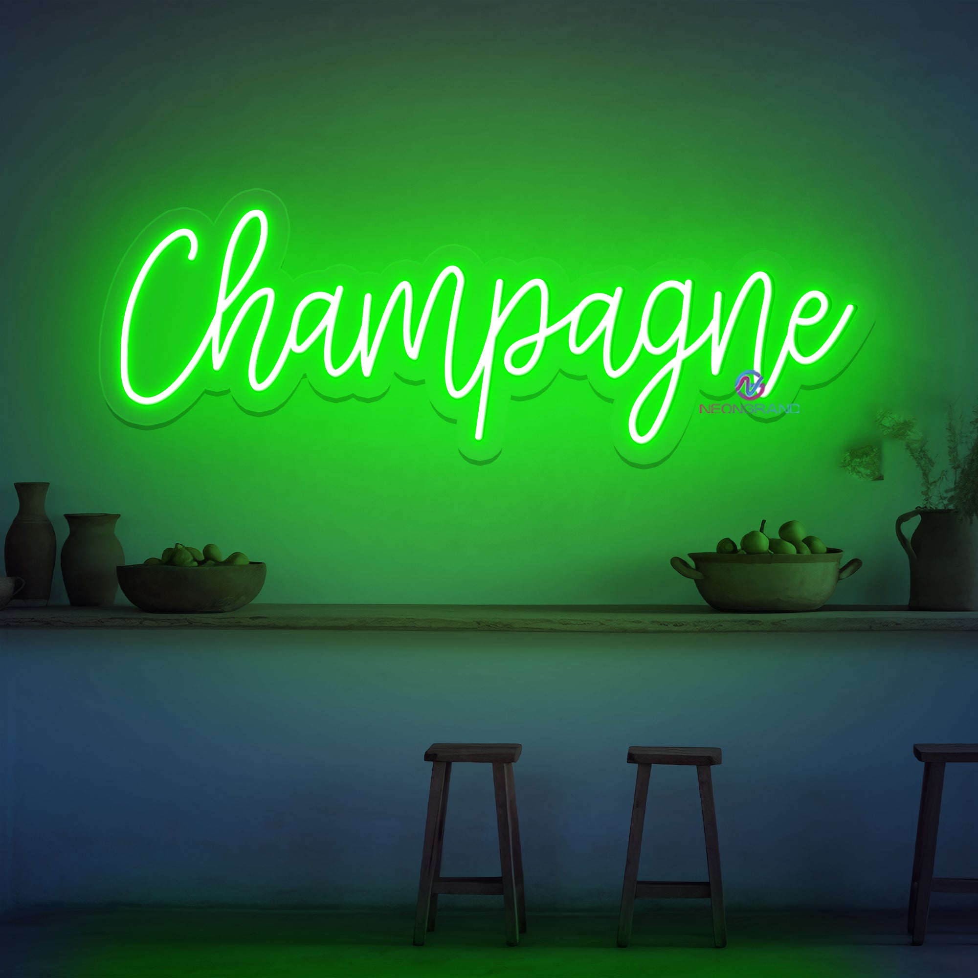 Champagne Neon Sign Wine Bar Led Light - NeonGrand