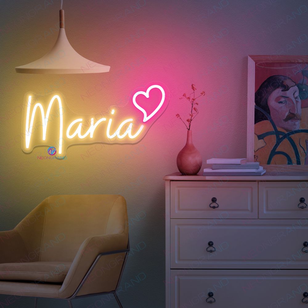 Name Lights Custom Heart Lead Light - NeonGrand