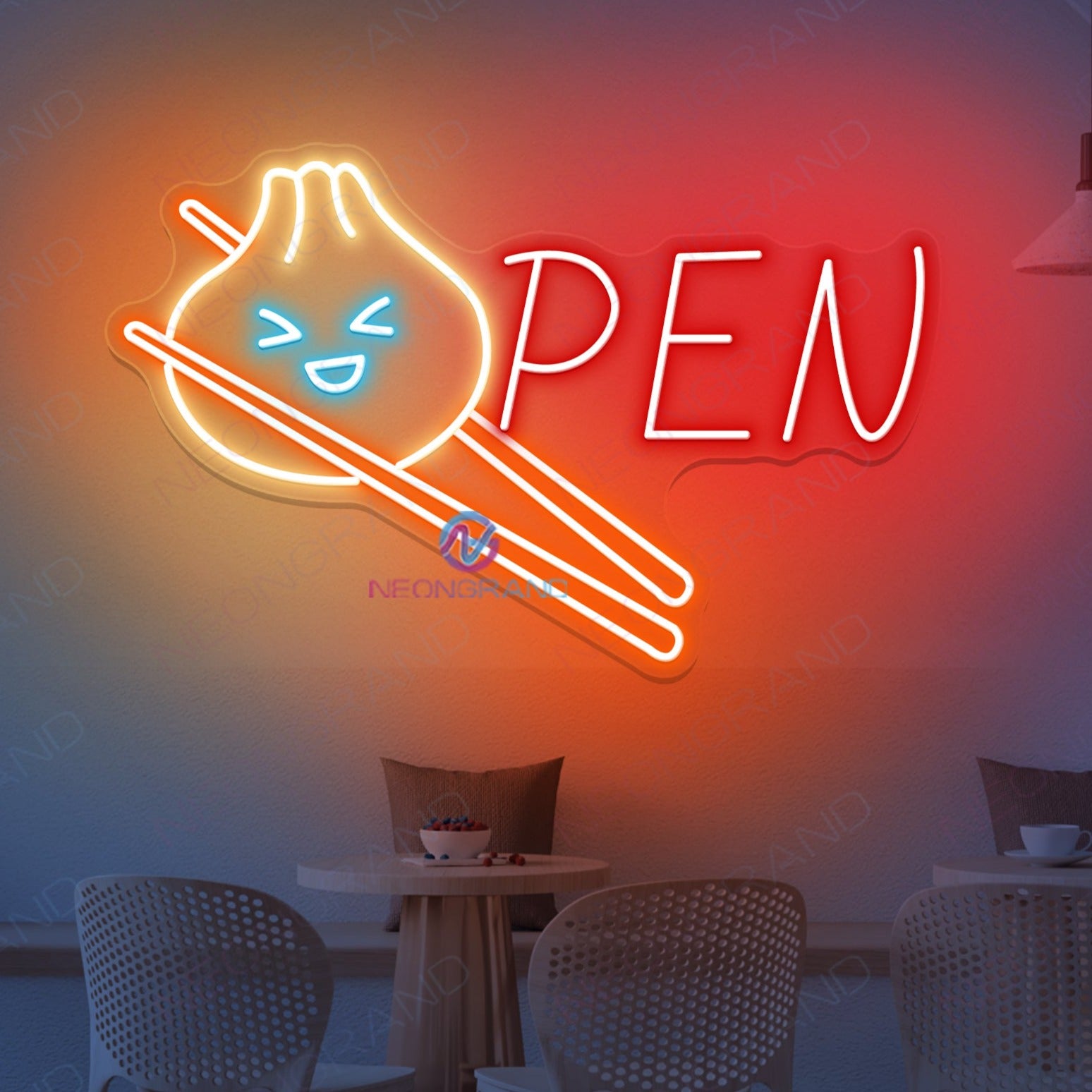 Dumpling Neon Sign Open Led Light - NeonGrand