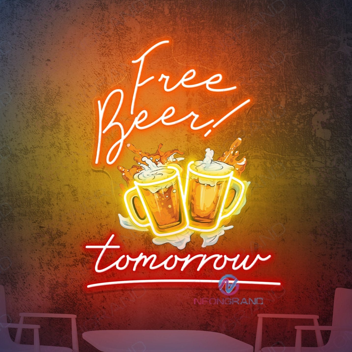 Free Beer Tomorrow Neon Sign Drinking Led Light - NeonGrand