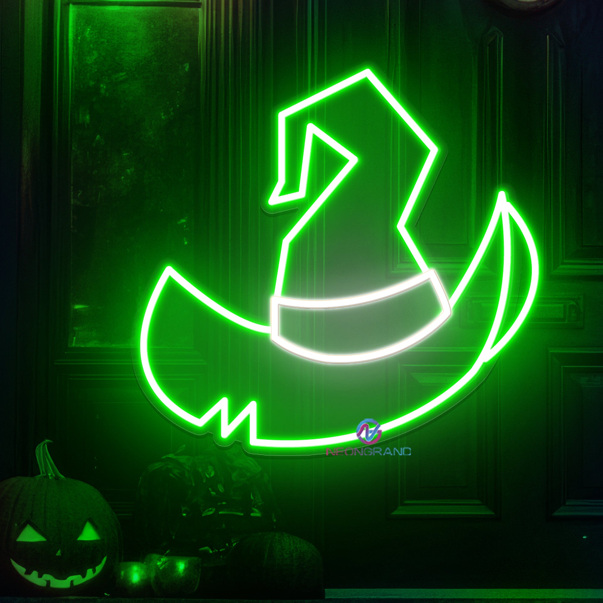 Halloween Light Up Signs Witch Hat Led Light - NeonGrand