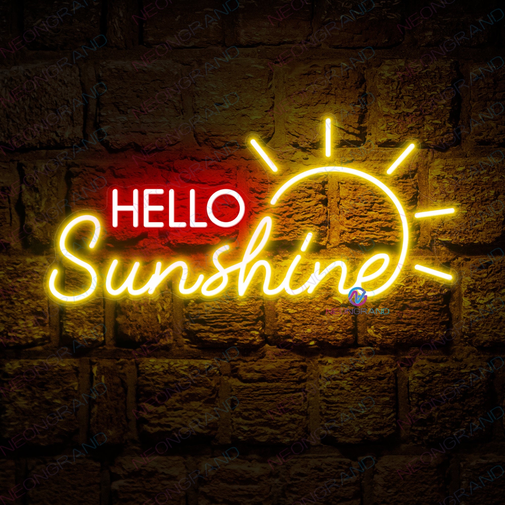 Hello Sunshine Neon Sign Inspirational Led Light - NeonGrand