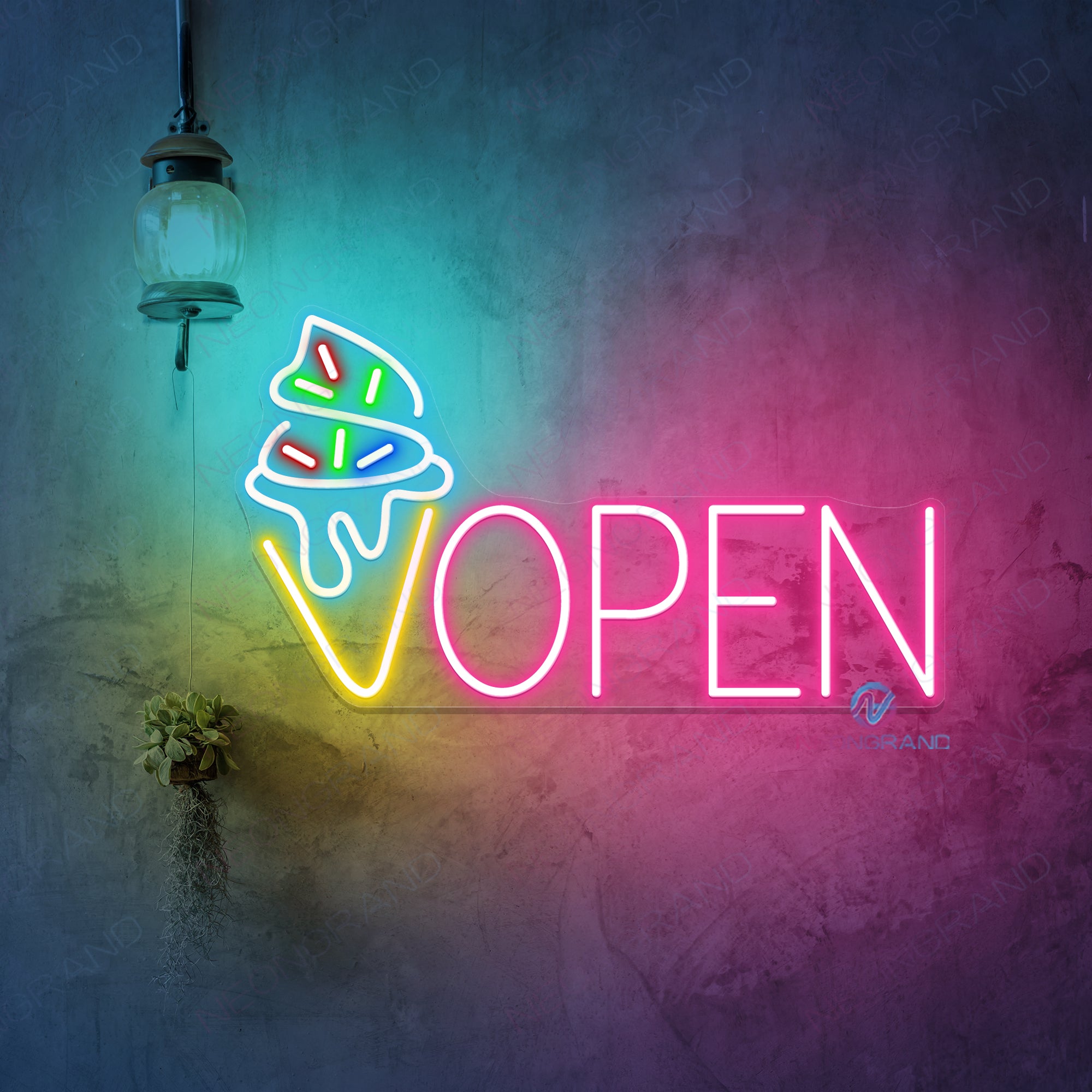Ice Cream Open Neon Sign Business Led Light - NeonGrand