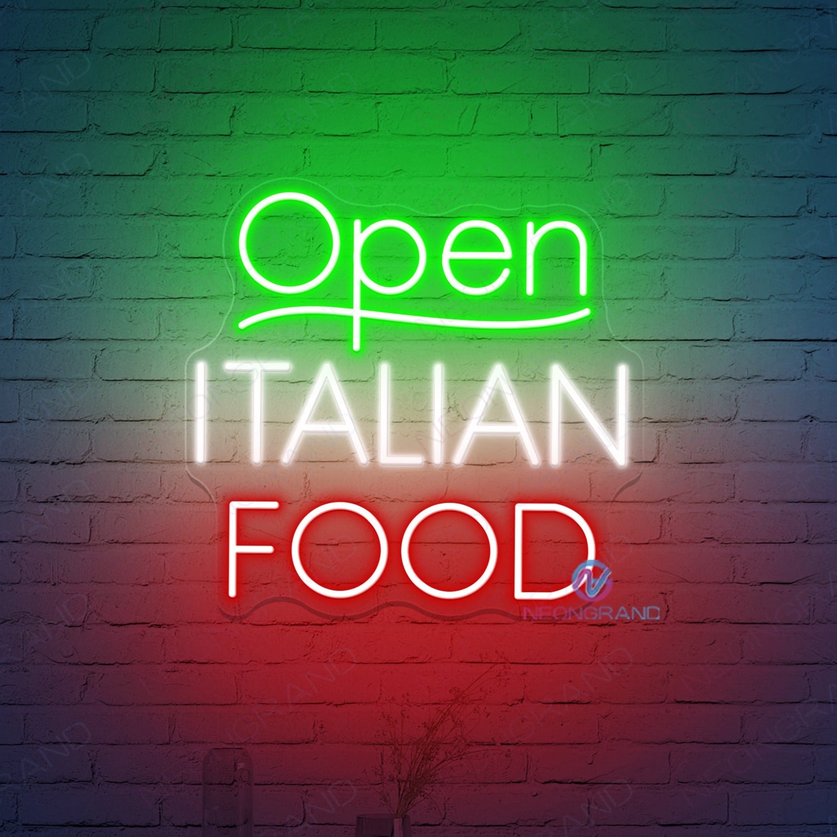 Neon Open Sign Italian Food Open Led Light - NeonGrand