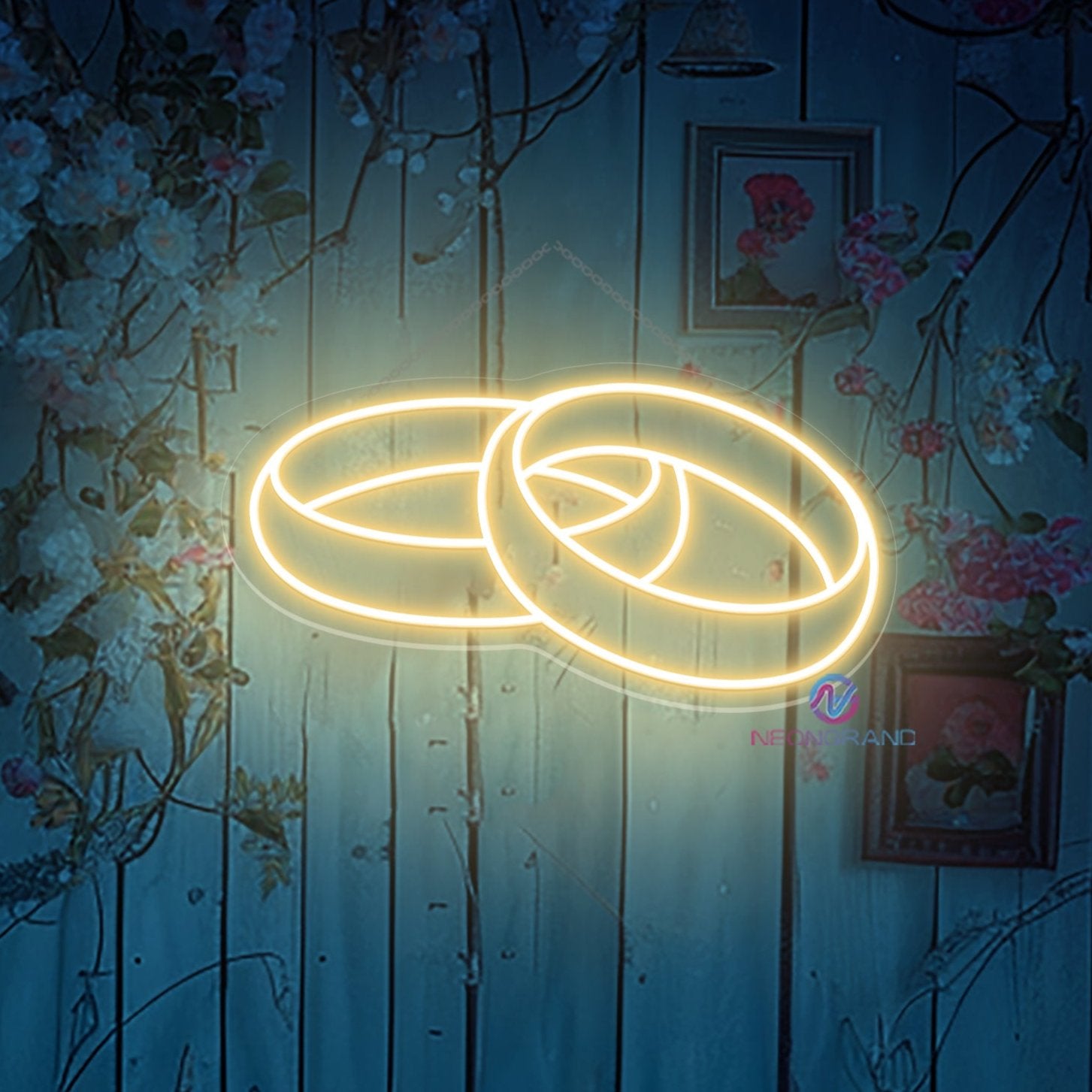 Wedding Neon Sign Wedding Rings Led Light - NeonGrand