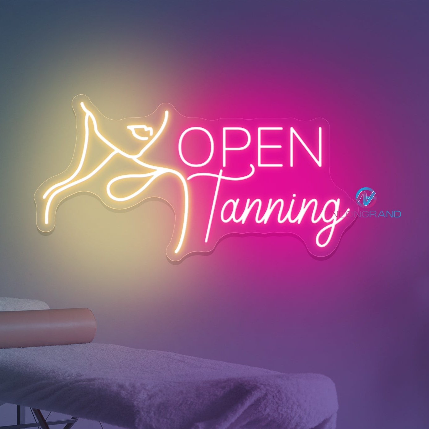 Open Neon Sign Tanning Spa LED Light For Salon - NeonGrand