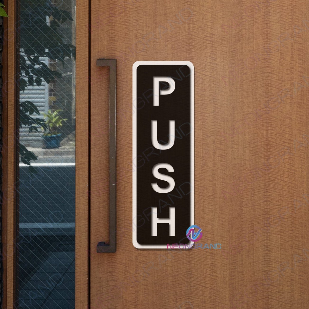 Push/Pull Sign Metal Acrylic Office Sign - NeonGrand