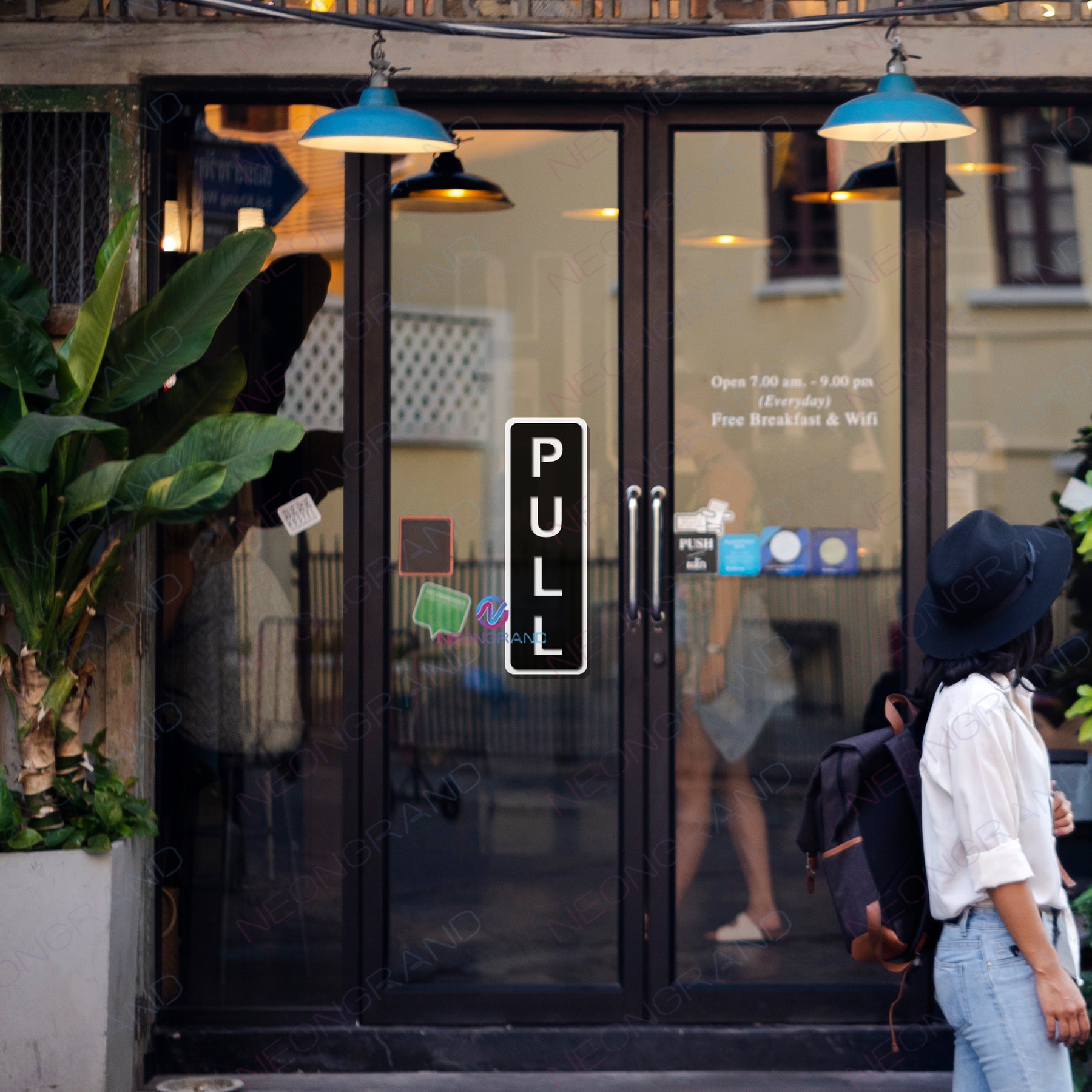 Push/Pull Sign Metal Acrylic Office Sign - NeonGrand