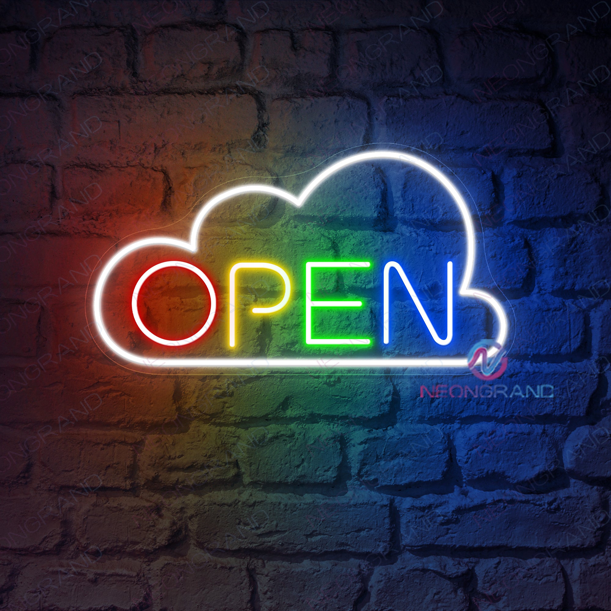 Rainbow Neon Open Sign LED Light - NeonGrand