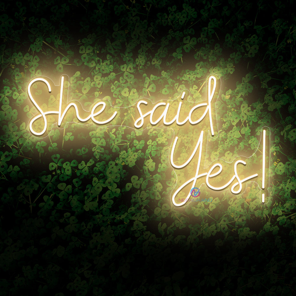 She Said Yes Neon Sign Wedding Led Light - NeonGrand