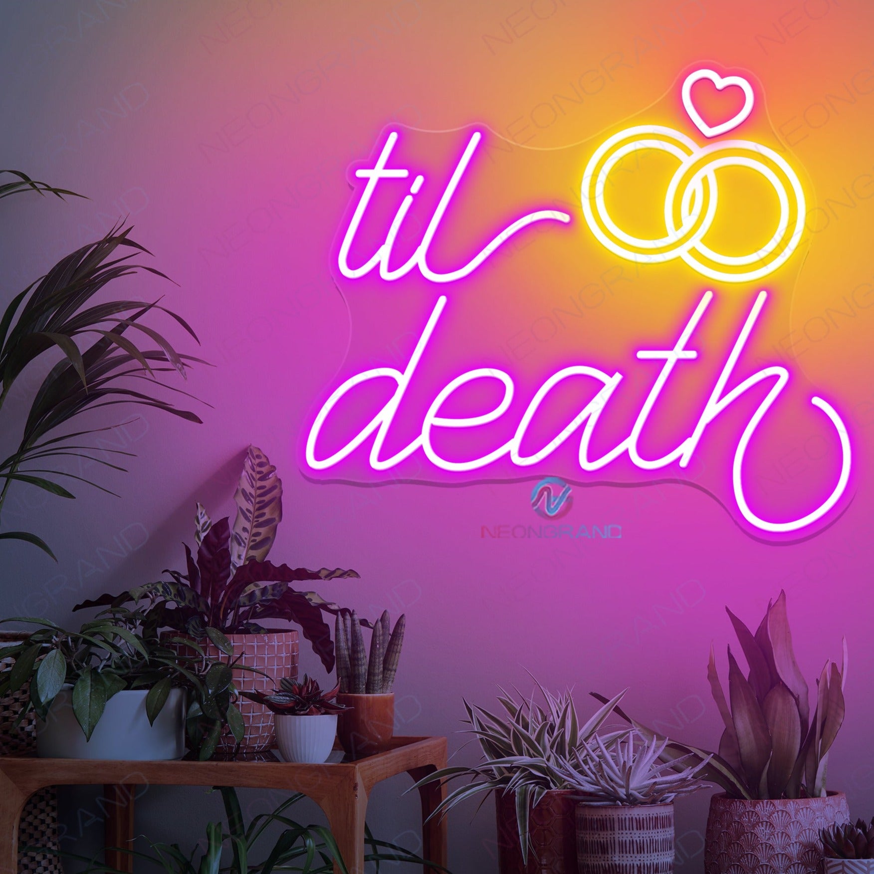 Til Death Neon Sign Wedding Led Light - NeonGrand
