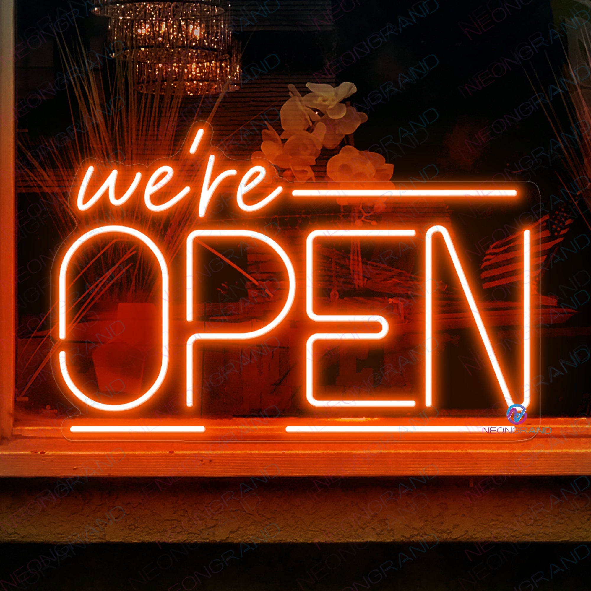 Open Neon Sign We're Open Business Led Light - NeonGrand