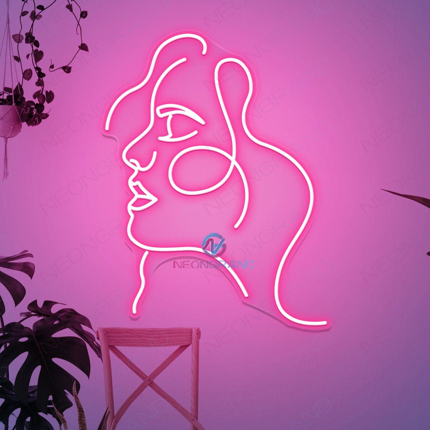 Woman Face Neon Sign Man Cave Led Light - NeonGrand