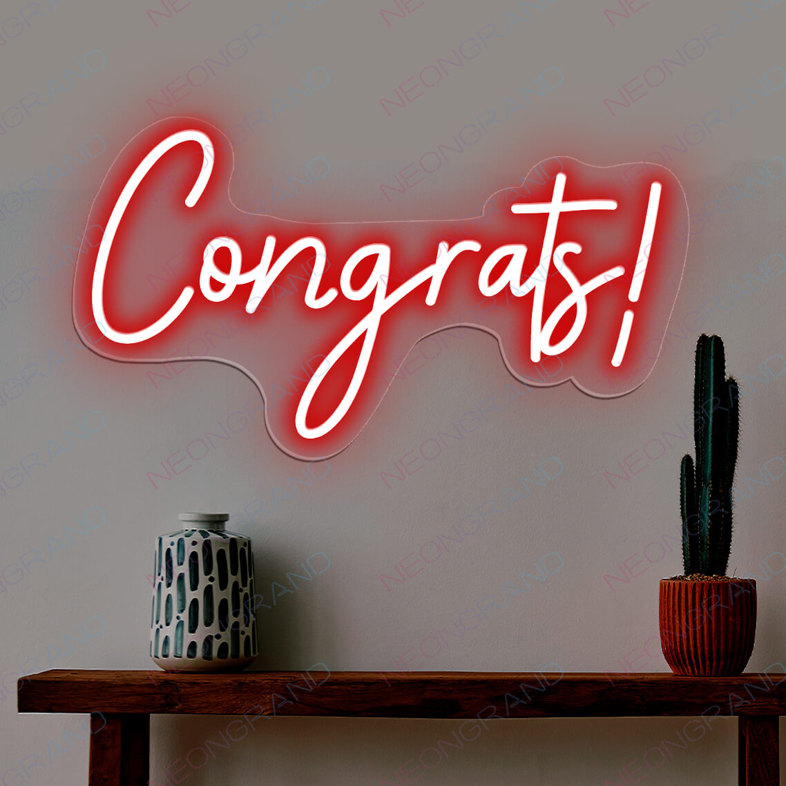 Congrats Neon Sign Congratulations Light Up Led Sign - NeonGrand
