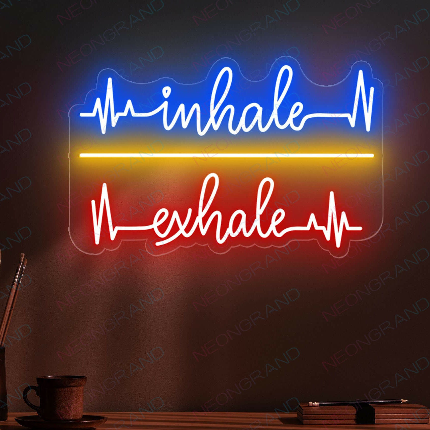 Inhale Exhale Neon Sign Light Led Signs For Room - NeonGrand