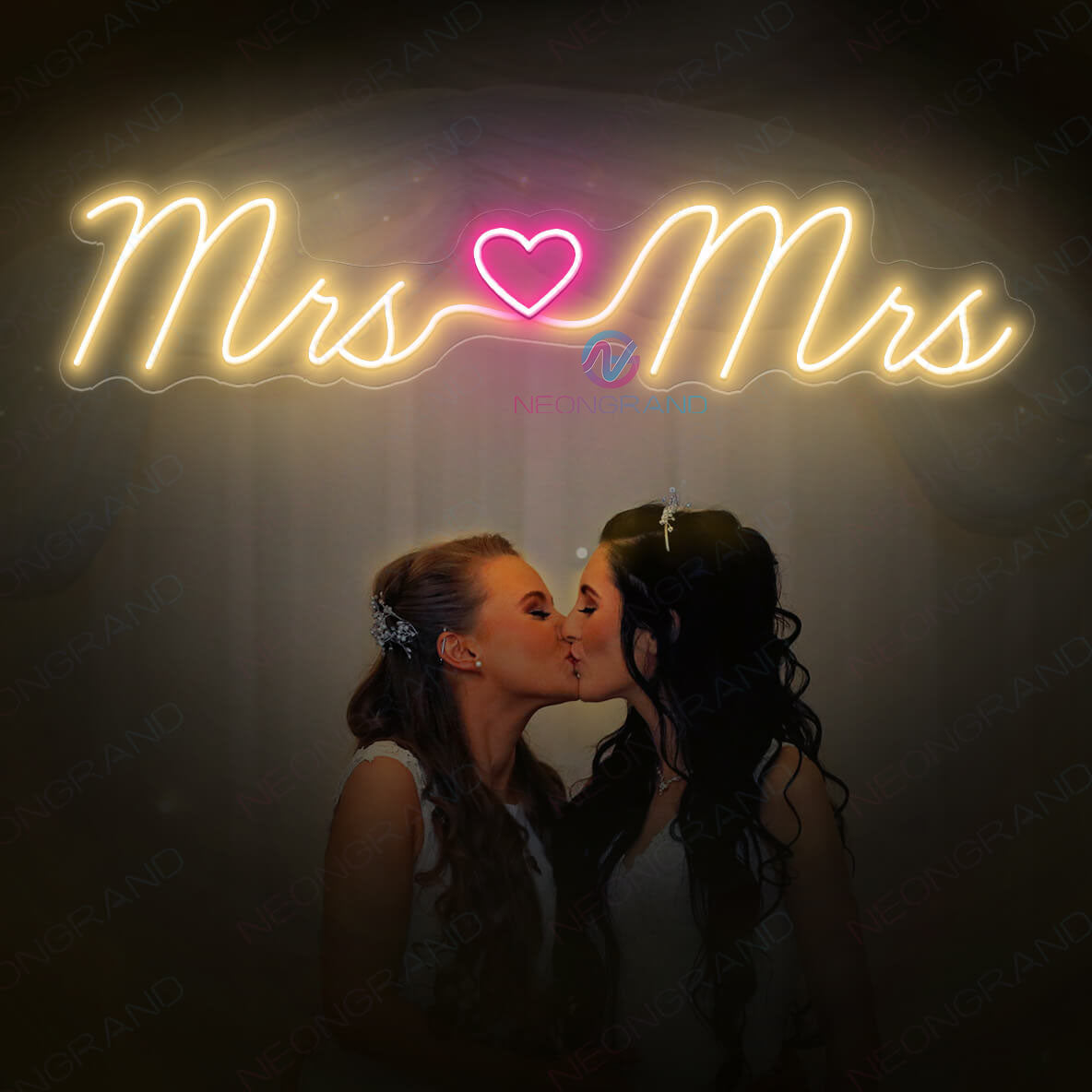 Mrs And Mrs Neon Sign Wedding Led Light - NeonGrand