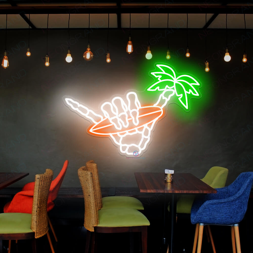 Shaka Neon Sign Wave Led Palm Tree Neon Light - NeonGrand