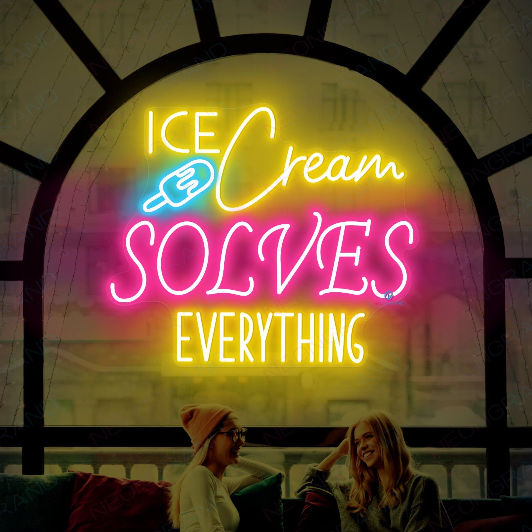 Ice Cream Solves Everything Neon Sign Led Light - NeonGrand